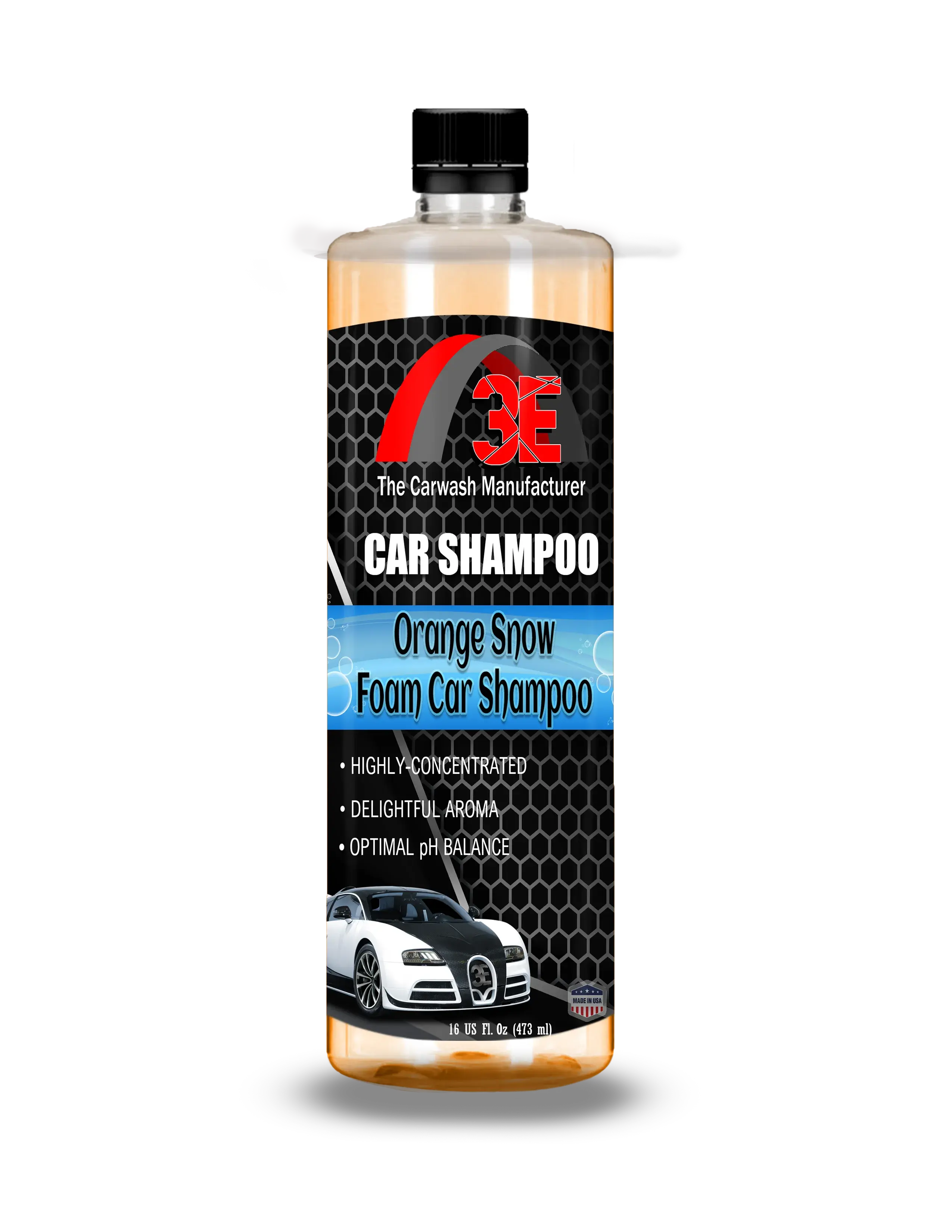 Orange Snow Foam Car Shampoo – High Foaming Car Wash Soap – 3E The ...